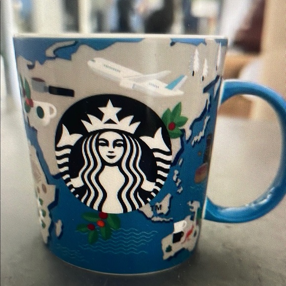 Starbucks | Dining | Starbucks Blue World Map Mug | Poshmark